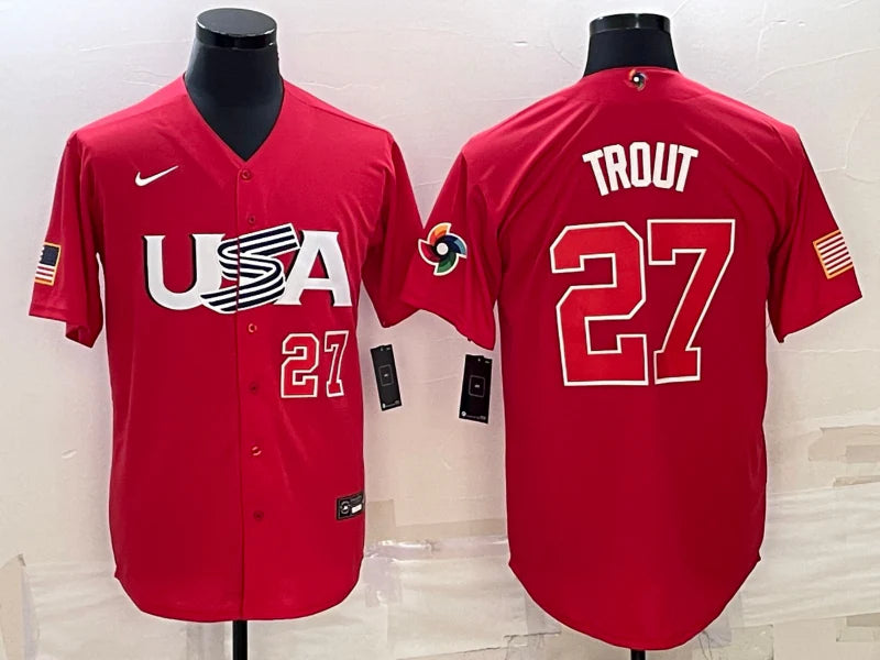 Mike Trout Team USA Baseball jersey Nike Red – Ultimate sports jerseys